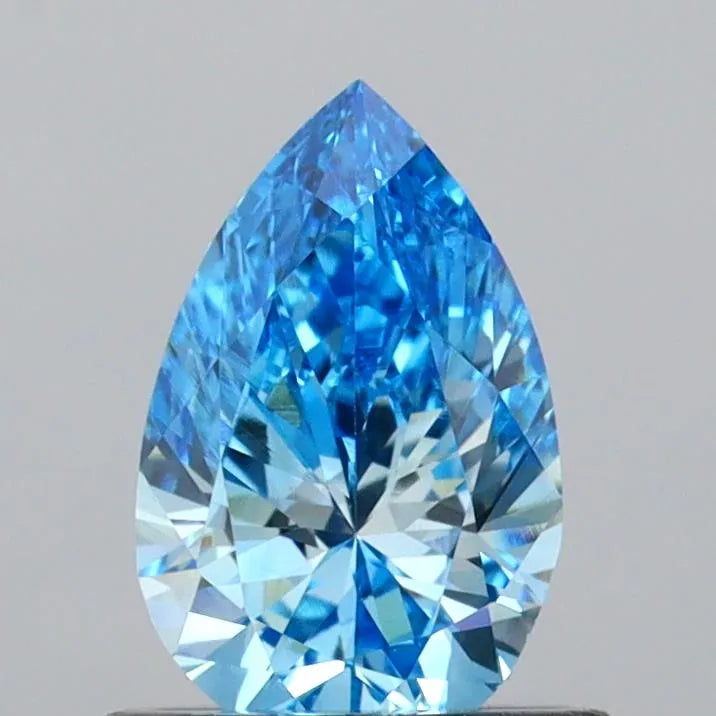 0.71ct Pear Lab Grown Diamond (Colour Fancy Vivid Blue, Clarity VVS2 ...